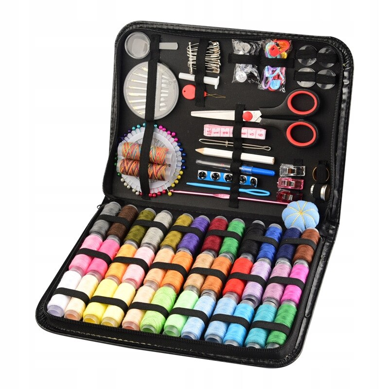 Set 183xPiese croitorie, Husa, Ata/Ace/Foarfeca, Multicolor - eMAG.ro