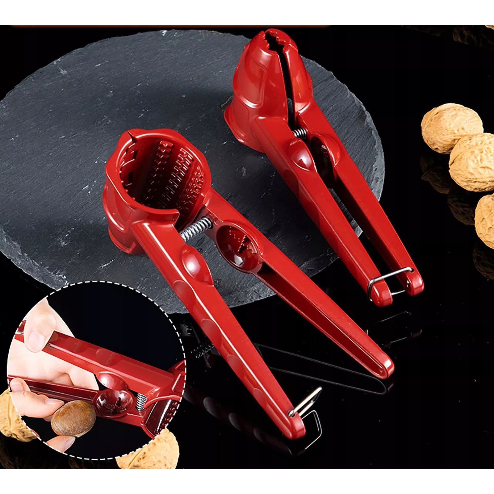 Spargator de nuci si seminte, Otel/Aluminiu, Rosu - eMAG.ro