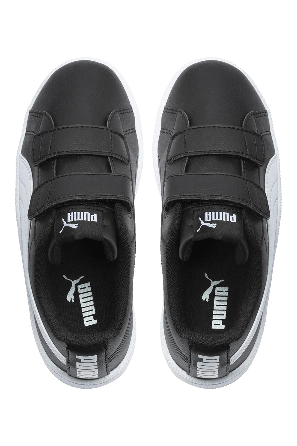 Puma, Спортни обувки Up от еко кожа с велкро, Черен, Бял, 33 EU - eMAG.bg