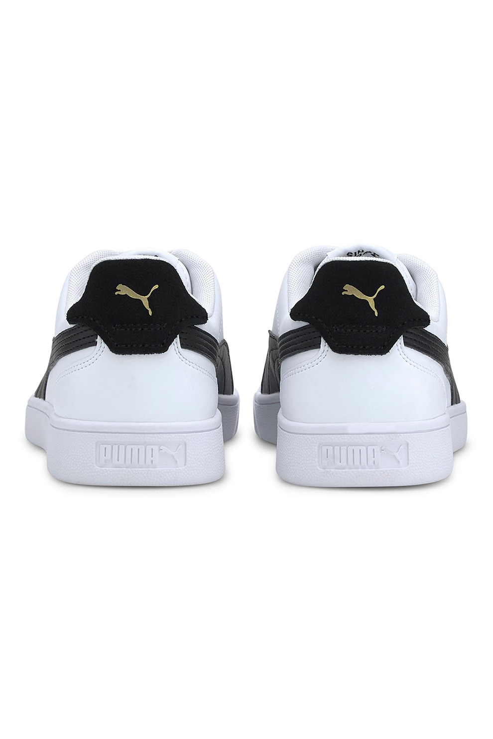 Puma, Pantofi sport de piele ecologica Shuffle, Auriu, Negru, Alb optic ...