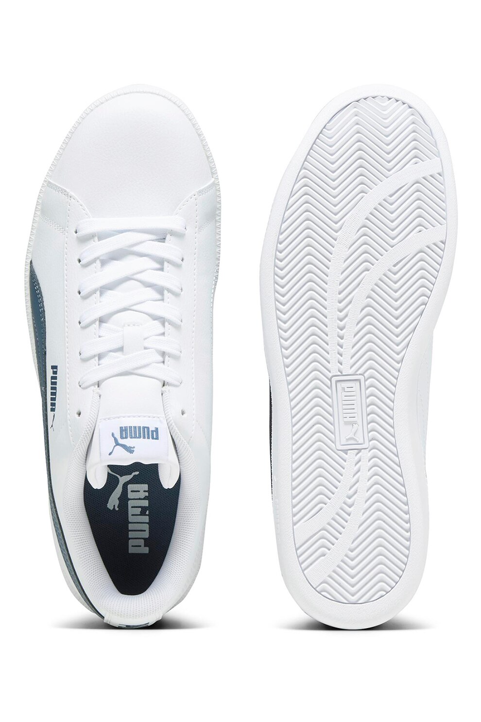 Puma, Pantofi sport unisex de piele ecologica Up, Alb, Albastru, 8.5 ...