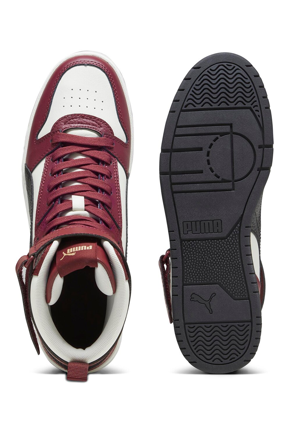 Puma, Pantofi sport inalti unisex cu insertii din piele RBD Game ...