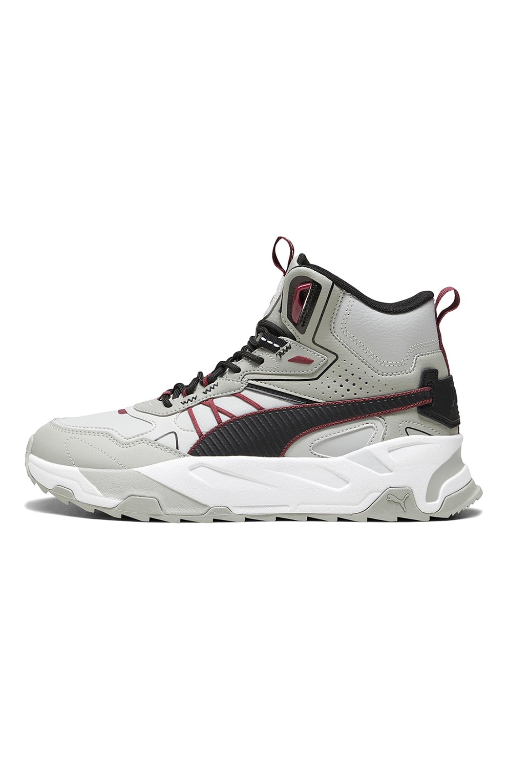 Puma, Pantofi sport mid-cut Trinity Hybrid, Negru, Gri deschis, 11 ...