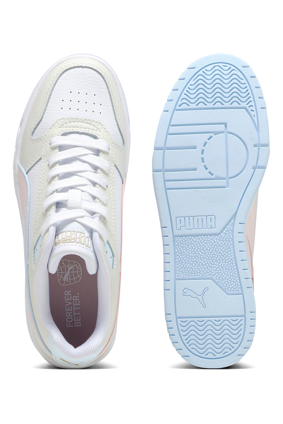 Puma, Pantofi sport unisex de piele ecologica si piele RBD Game, Alb ...