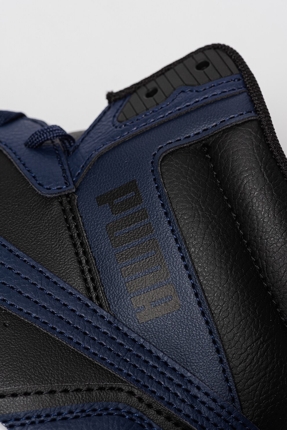 Puma, Pantofi sport mid-high din piele ecologica Rebound v6, Negru ...