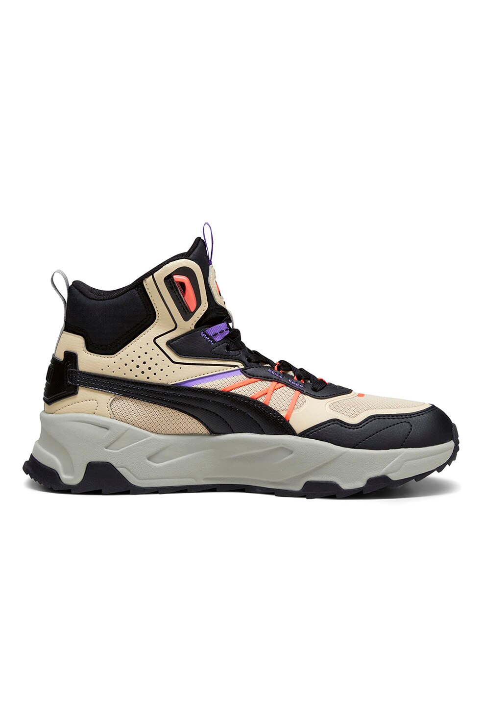 Puma, Pantofi sport mid-high cu aspect contrastant Trinity Mid Hybrid ...