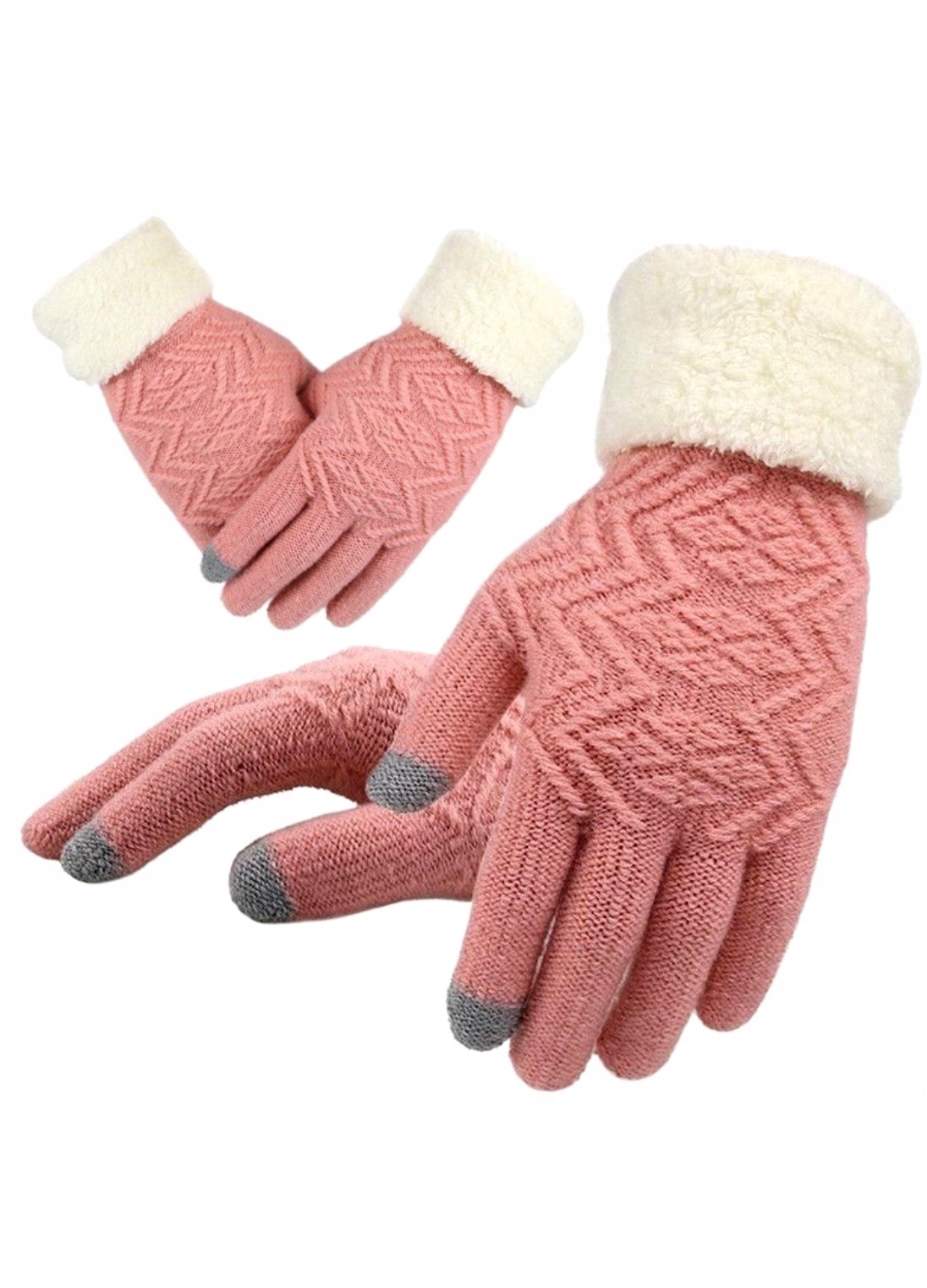 Manusi dama, Termoizolatoare, Tactile, Acril, Roz - eMAG.ro