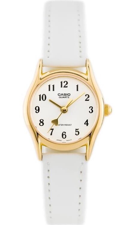 Ceas dama, Casio, Quartz, Inox/Piele, Auriu/Alb - eMAG.ro