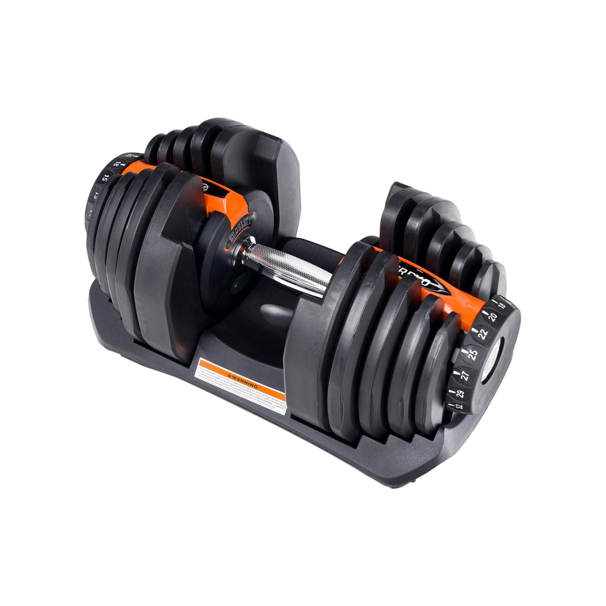 Gantera reglabila, TREXO, 40kg, Plastic/Fier, 43 x 24 x 11.5 cm, Negru ...