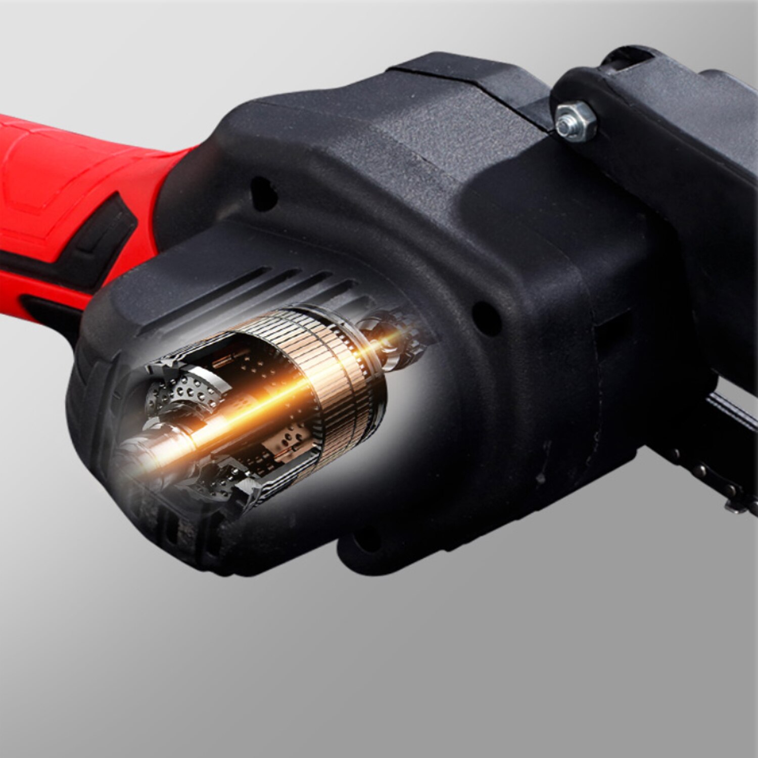 Mini ferastrau cu lant, Hooha, 6 m/s, Electric, Fara fir, Rosu/Negru ...