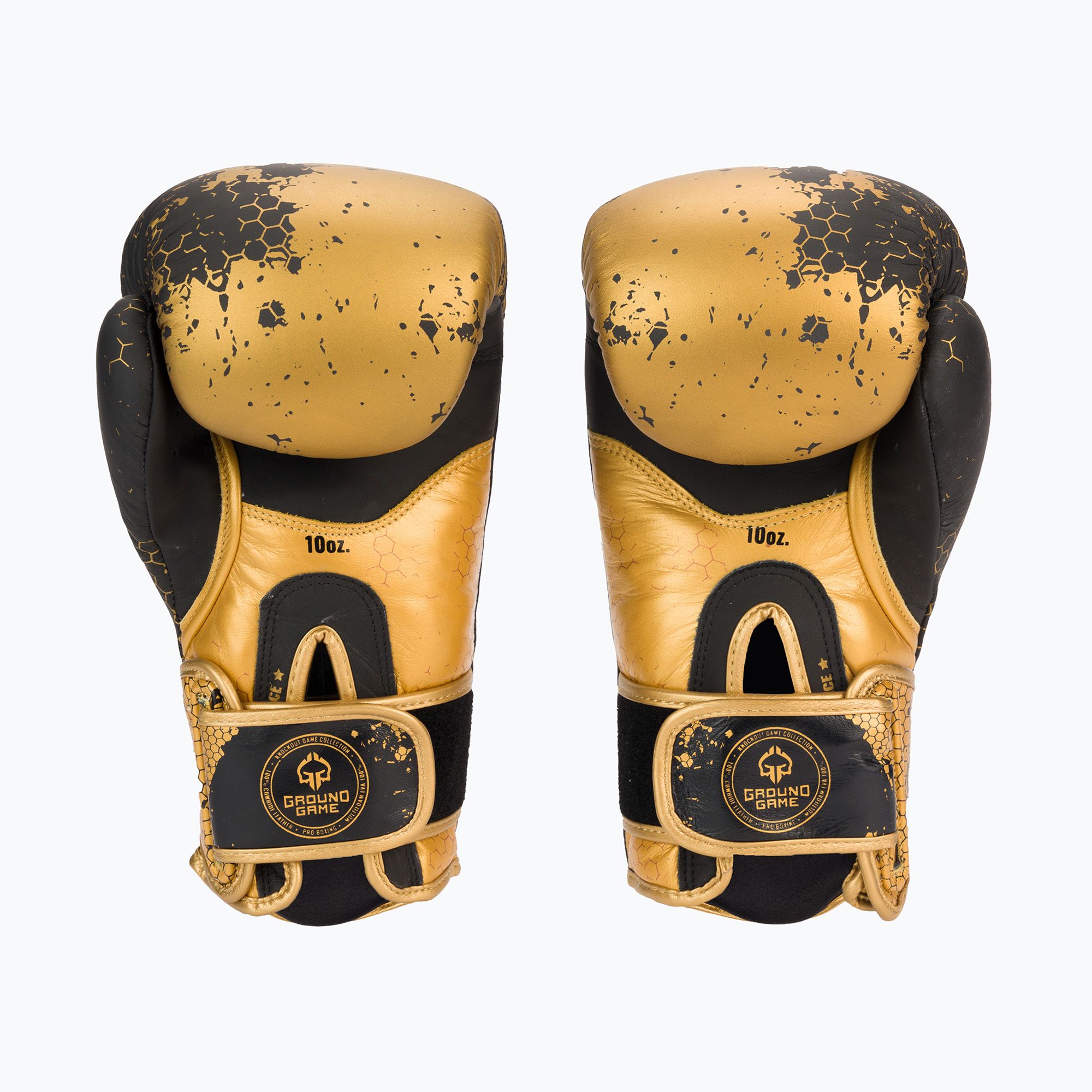 Manusi de box, Ground Game, Piele naturala, 12Oz, Auriu/Negru - eMAG.ro