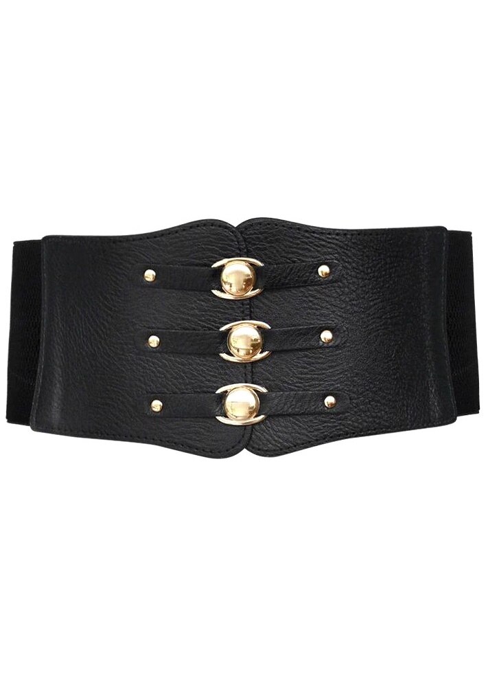 Curea elastica de dama, Piele ecologica/Sintetic, 70-90 cm, Negru - eMAG.ro