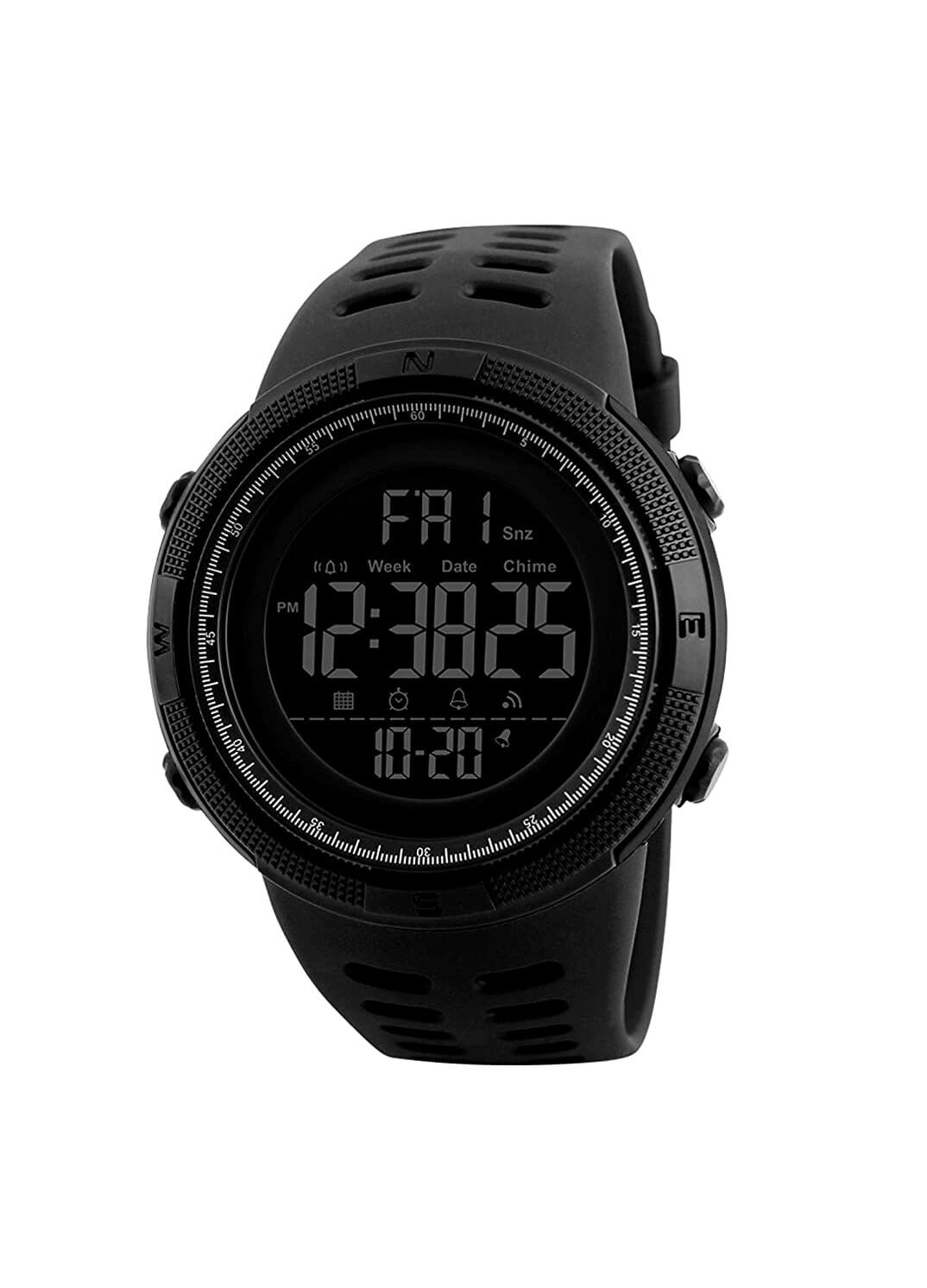 Ceas digital barbati, SKMEI, Inox/Silicon/Cauciuc, 25 cm, Negru - eMAG.ro