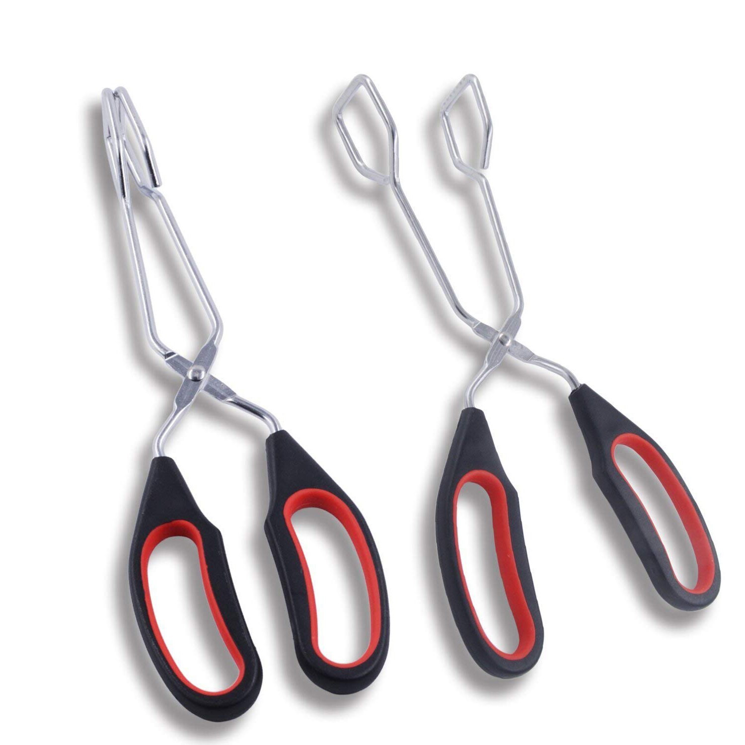 Set 2 clesti pentru gratar, Inox/Plastic, Argintiu/Negru - eMAG.ro