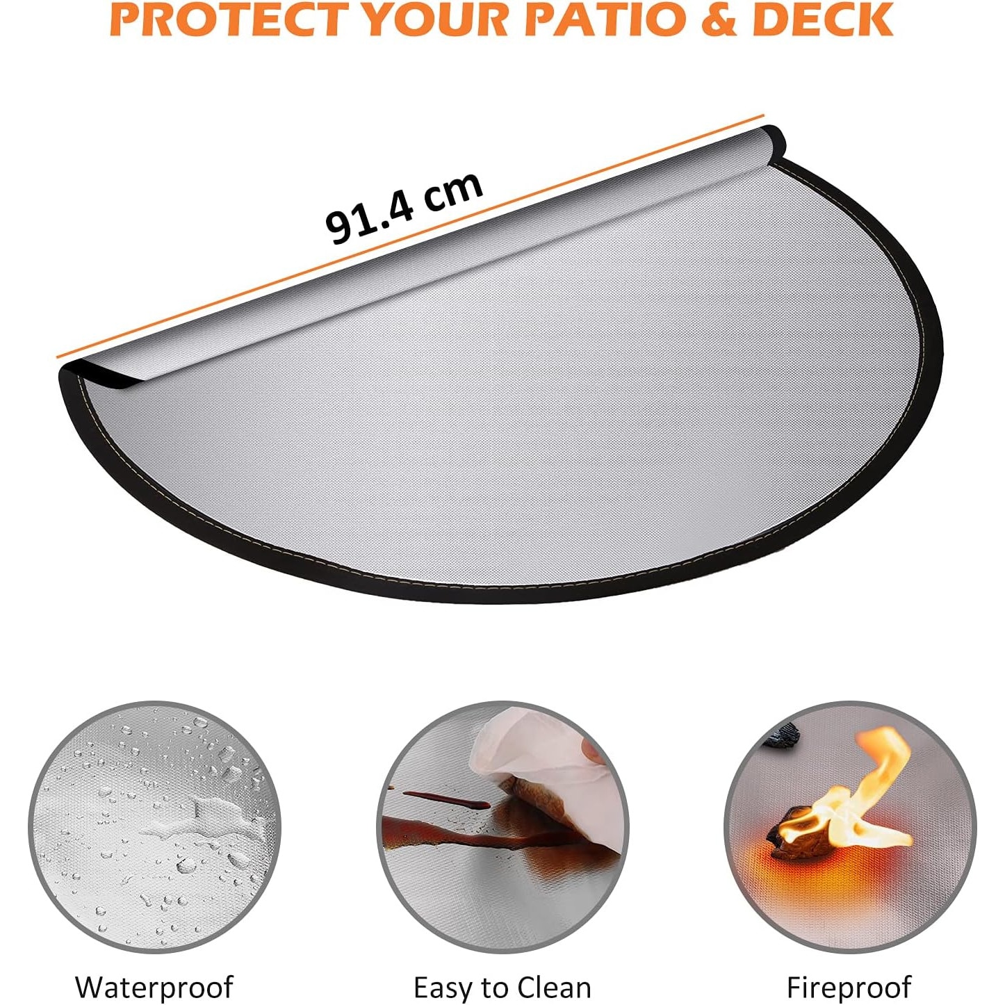 Covoras rezistent la caldura pentru gratar, Folie/Bumbac/Fibra de ...