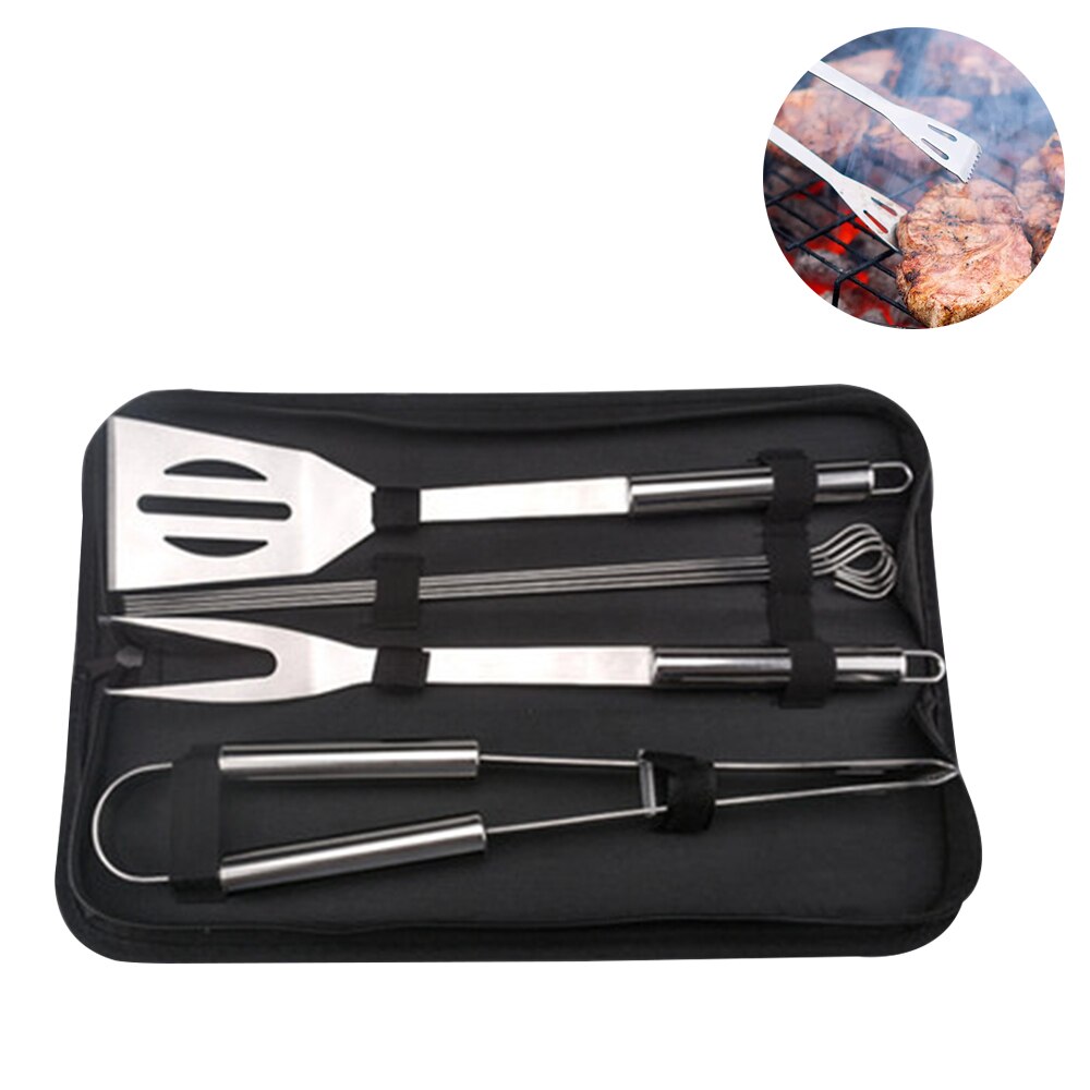 Set 7 instrumente pentru gratar, Inox, 36 cm, Argintiu - eMAG.ro