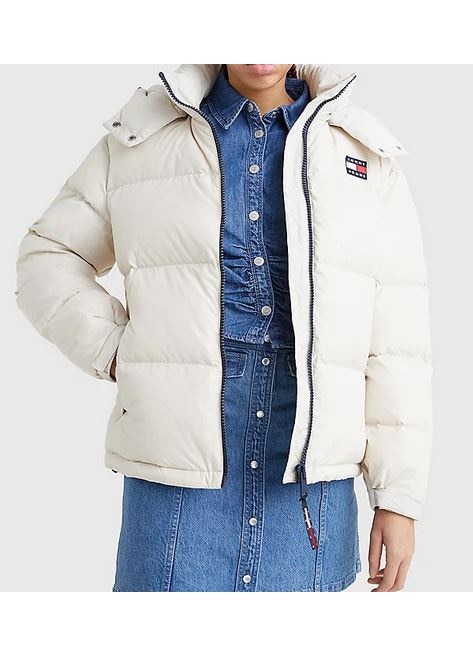 Geaca dama, Tommy Jeans, Poliester, Alb, XL - eMAG.ro