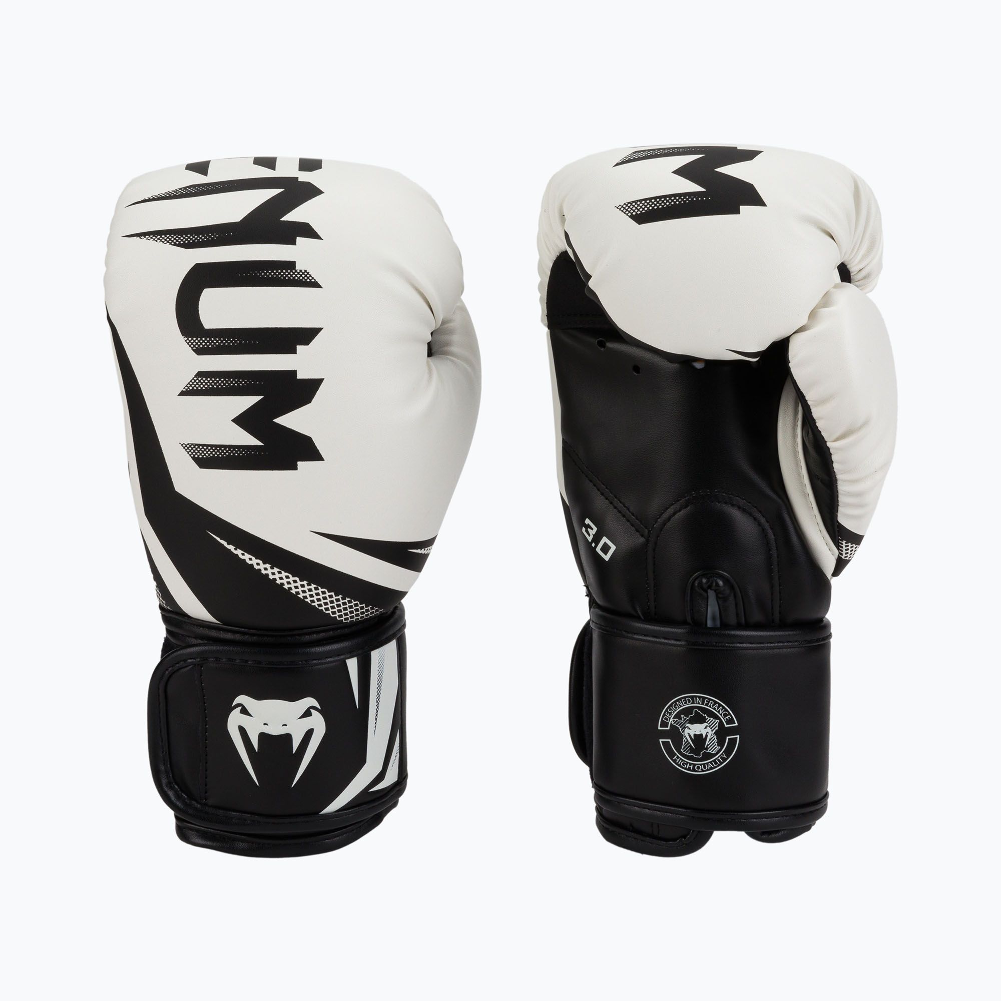 Manusi de box, Venum Challenger 3.0, Piele, Alb/Negru, 10Oz - eMAG.ro