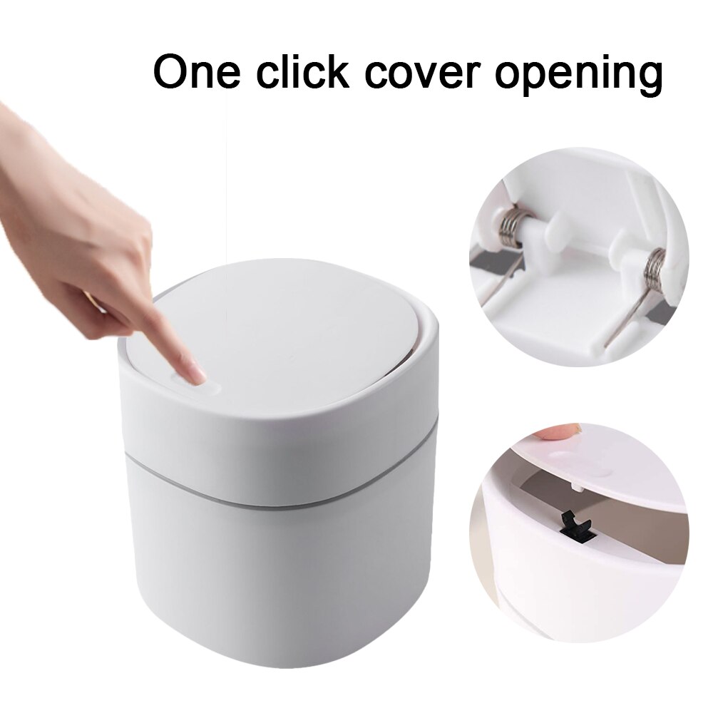 Cos de gunoi mini, Plastic, 13 x 14cm, 4l, Alb - eMAG.ro