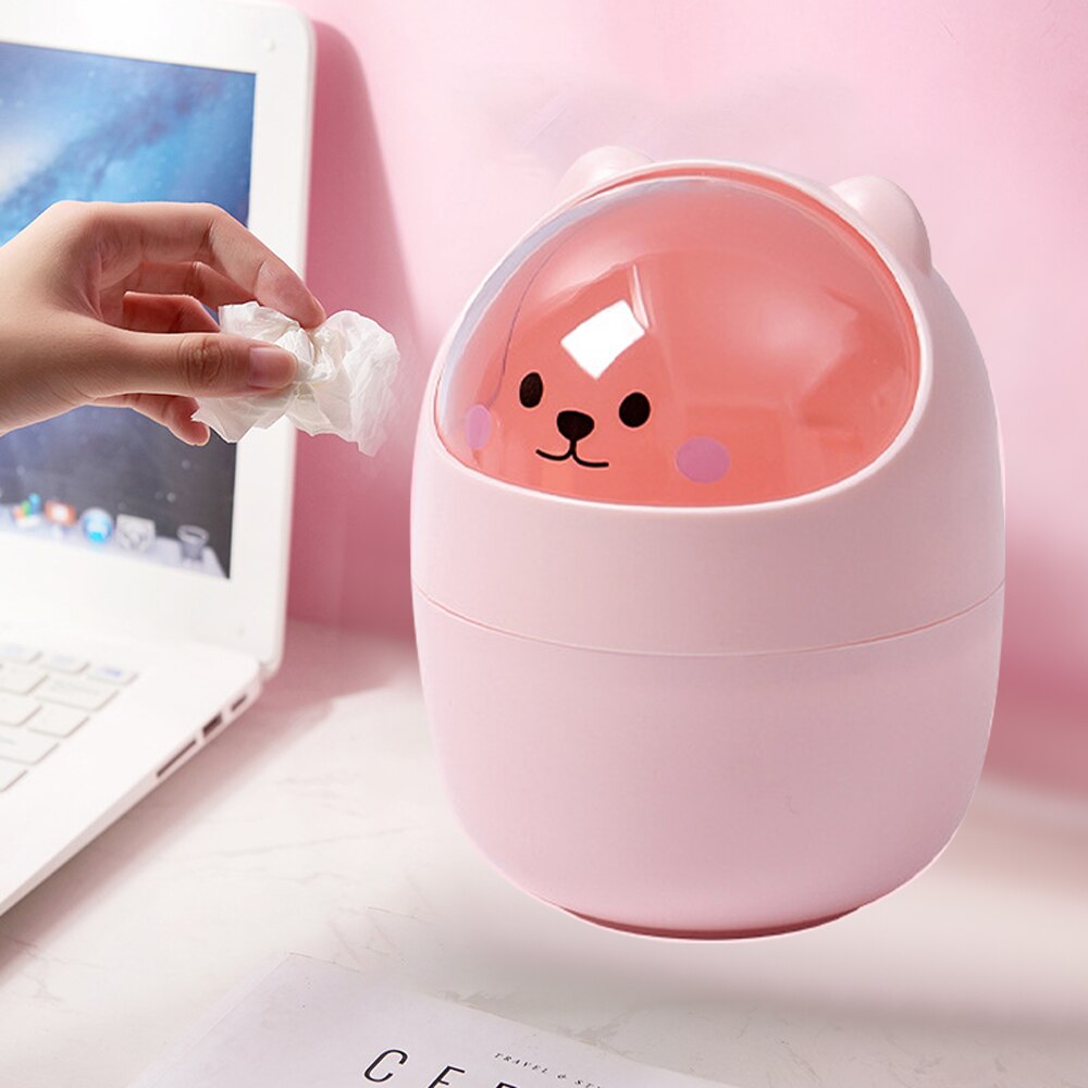 Mini cos de gunoi, Plastic, Roz - eMAG.ro