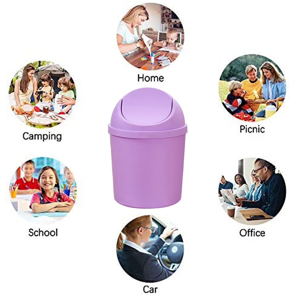 Mini cos de gunoi, Plastic, Violet - eMAG.ro