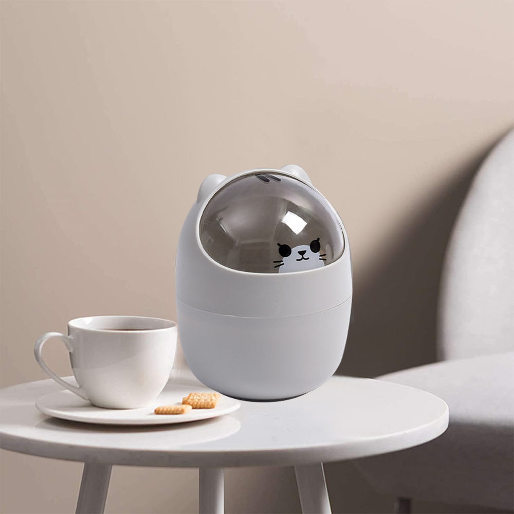 Mini cos de gunoi, Plastic, Gri - eMAG.ro