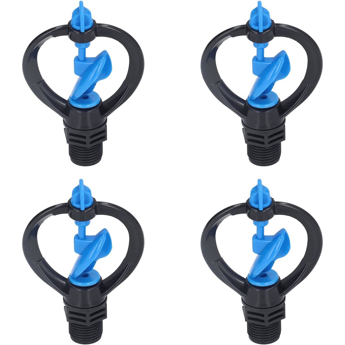 Set 4 aspersoare gradina, Rotire 360°, Plastic, Albastru/Negru - eMAG.ro