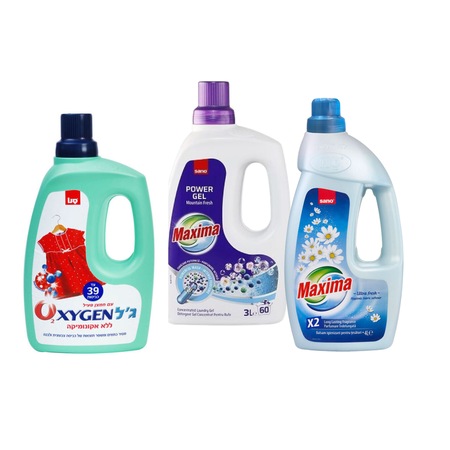 Комплект Sano, Течен перилен препарат Power Gel, 3 л, Препарат за петна ...