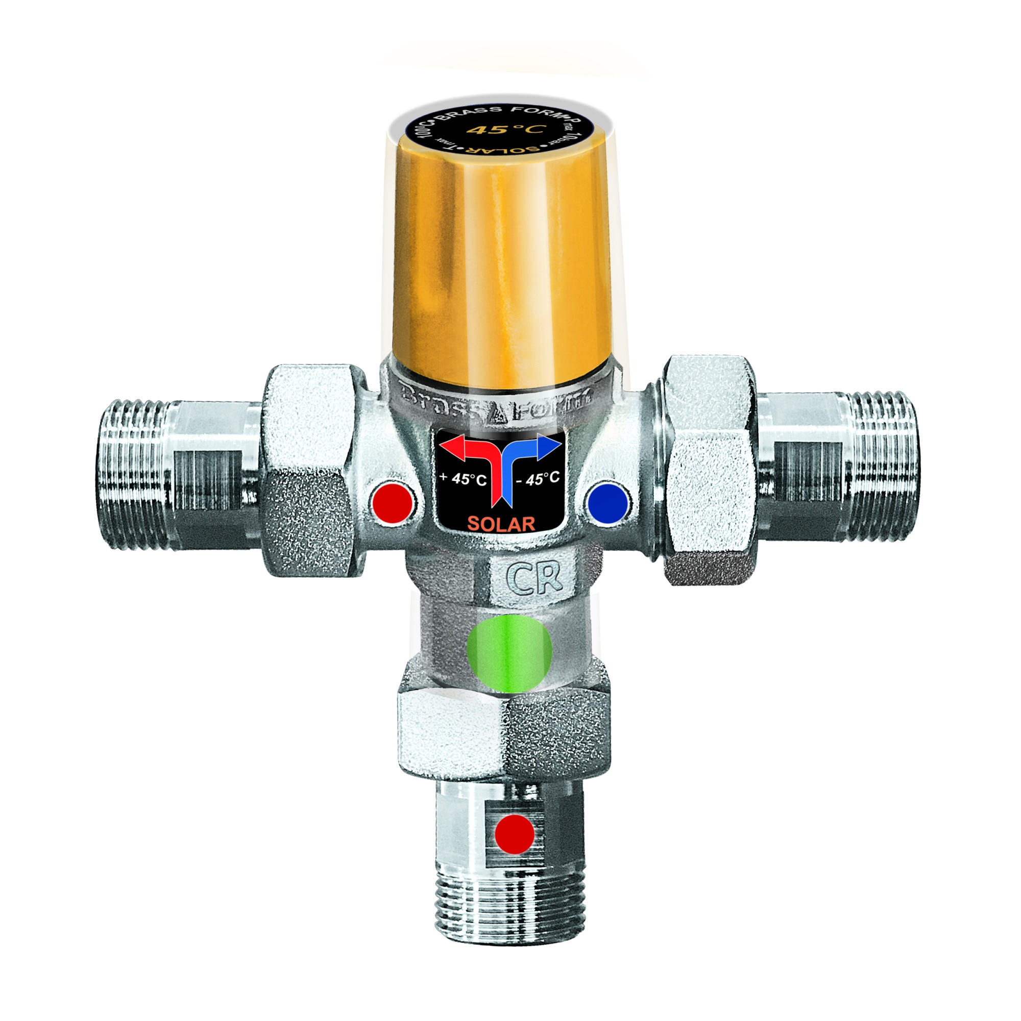 Vana deviatoare cu 3 cai pentru sistemele solare 3/4" (45°C) Brass Form ...