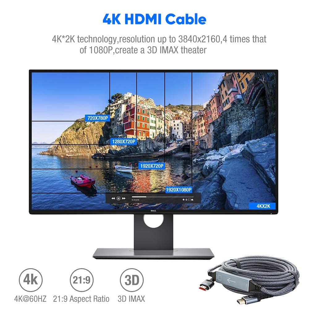 Cablu HDMI la HDMI, Snow Kids gold plated, 4K, 2K, 2m, pentru PC, TV ...