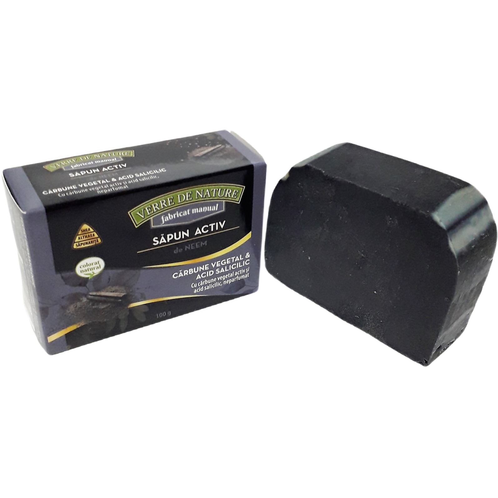 Sapun Activ de Neem cu carbune vegetal si acid salicilic, fabricat ...