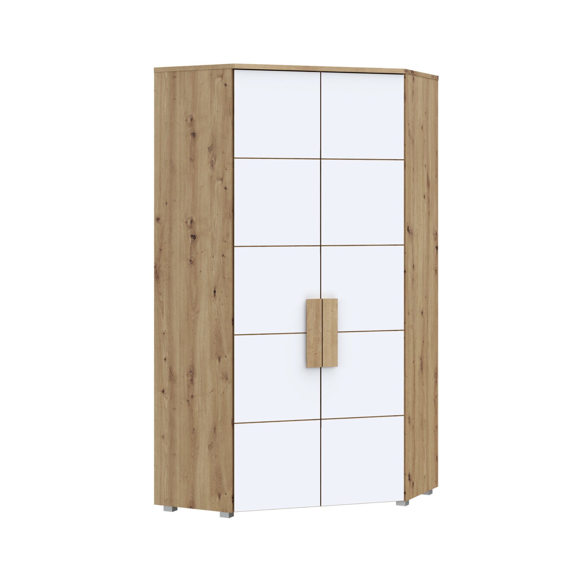 Dulap de colt Kring Espoo, dimensiuni 97.3x197x97.3 cm, culoare alb ...