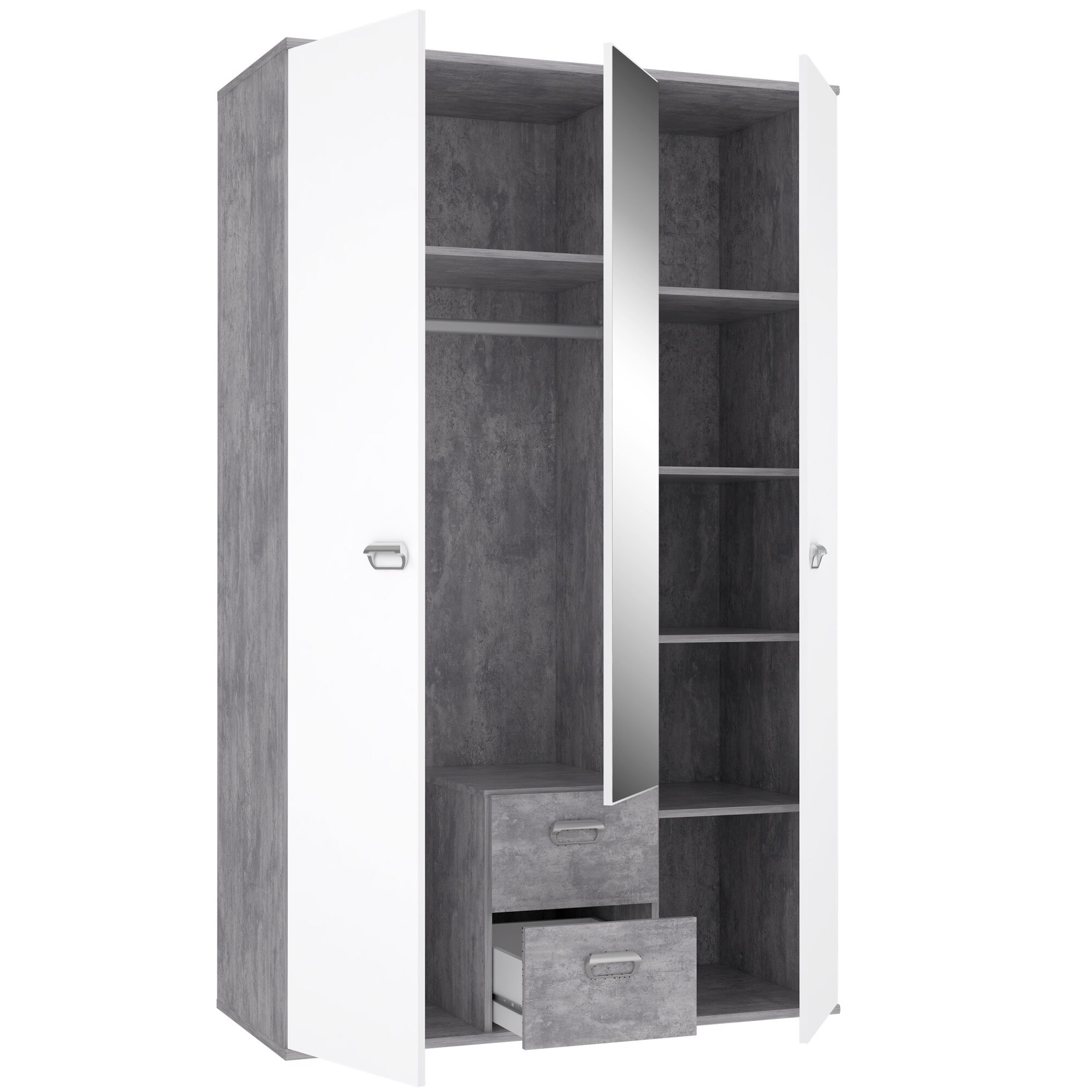 Dulap Forte Emily, dimensiuni 114.6x 187.9x 52.7, culoare beton optic ...
