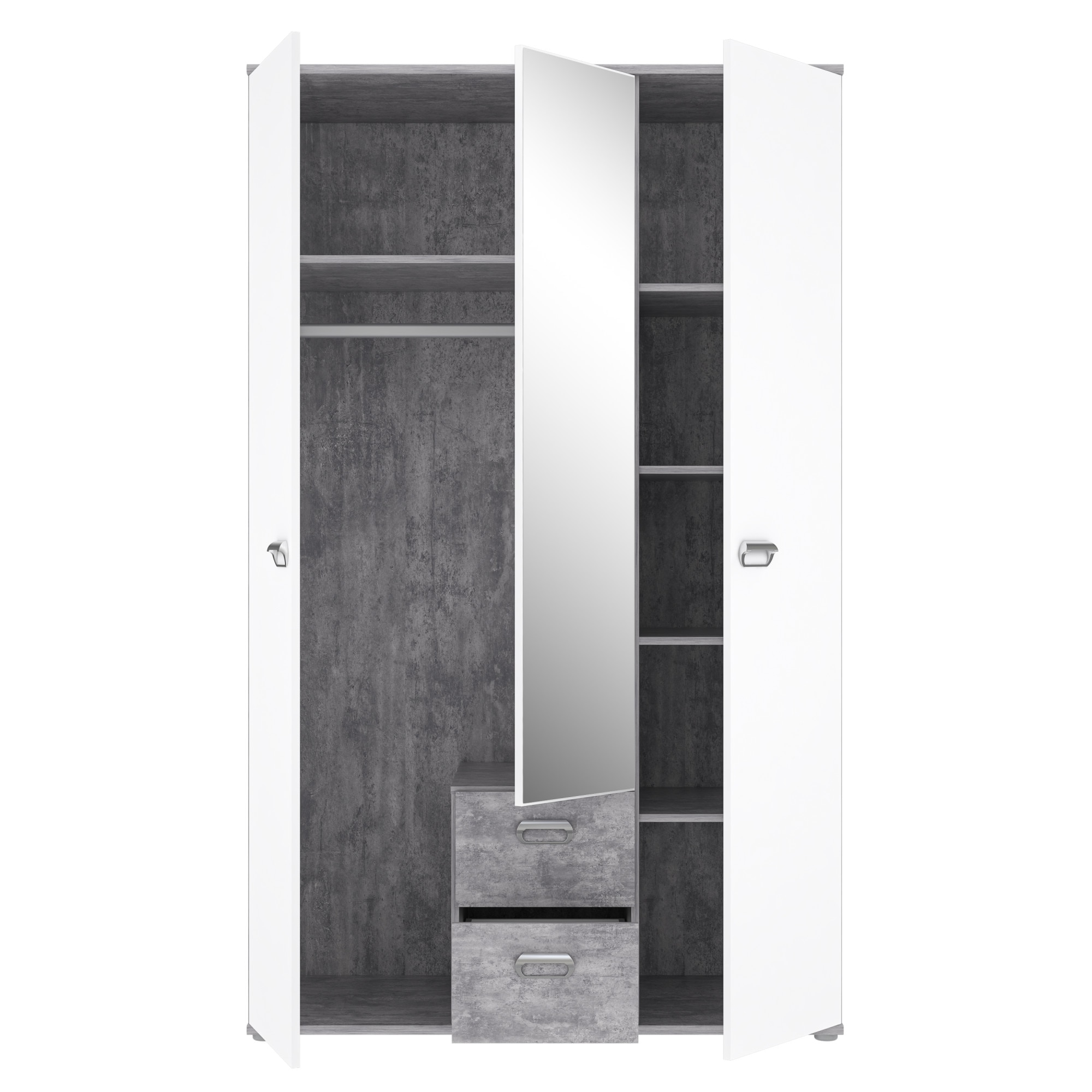 Dulap Forte Emily, dimensiuni 114.6x 187.9x 52.7, culoare beton optic ...
