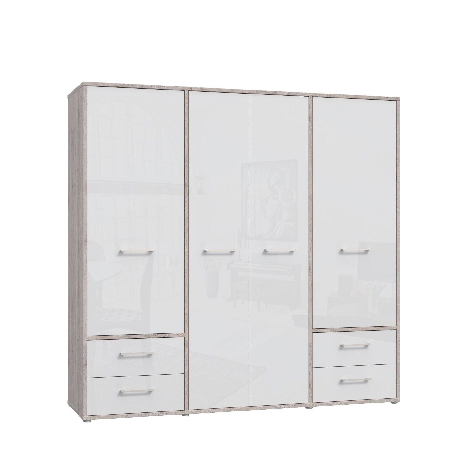 Dulap Forte Jandia, dimensiuni 208.9x 201.5x 60, culoare stejar nisipiu ...