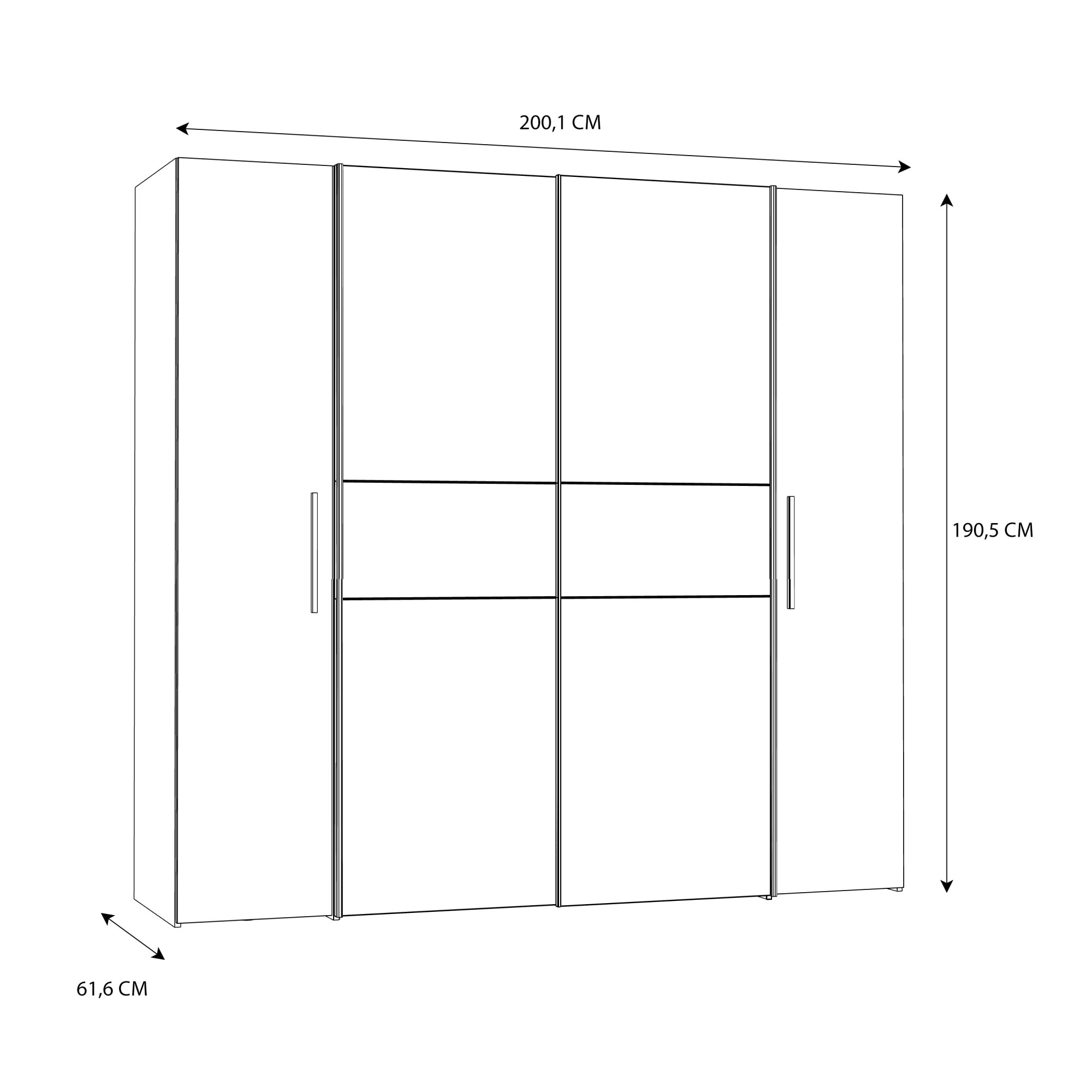 Dulap Kring Retro, dimensiuni 200x190x61.6 cm, culoare vintage, 4 usi ...