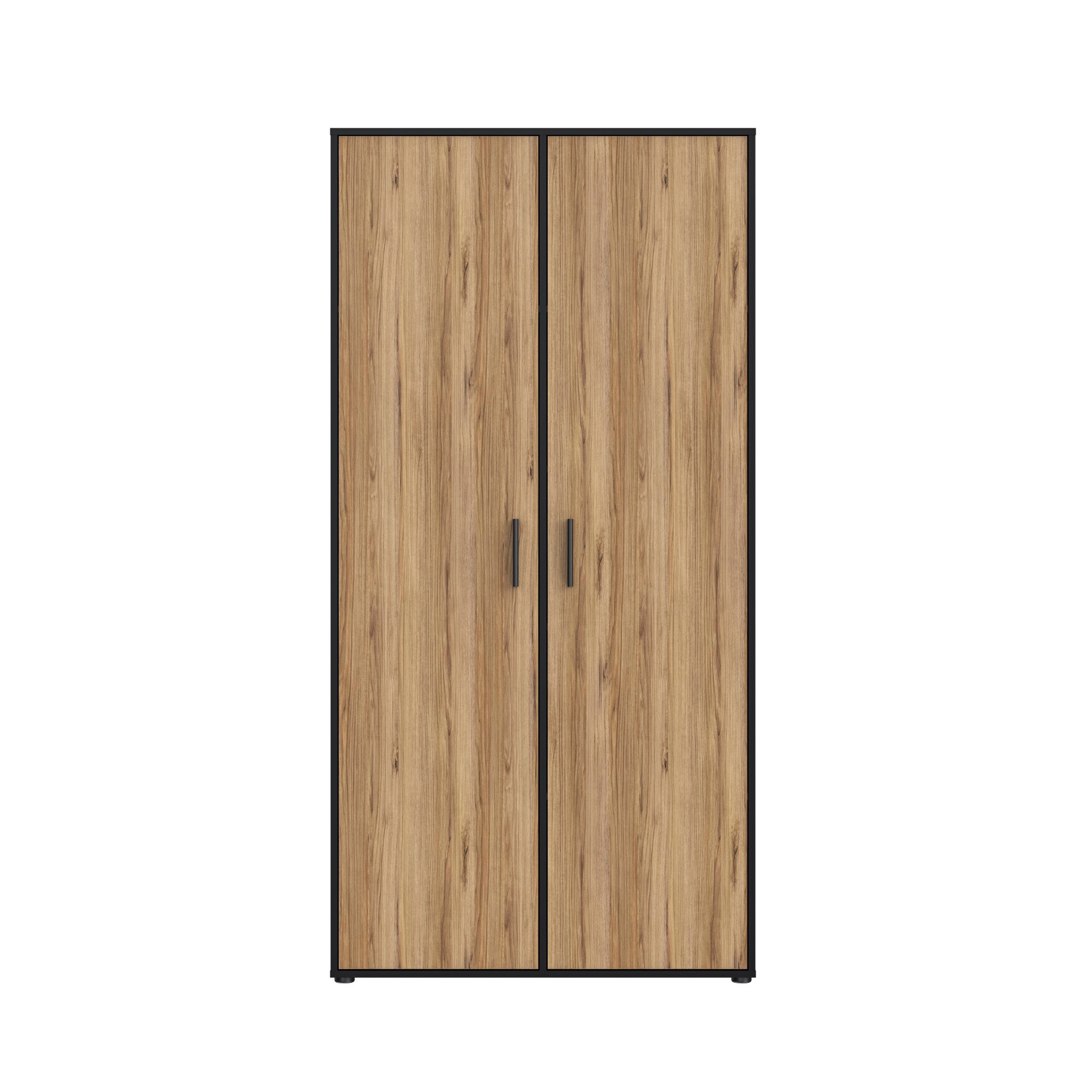 Dulap Forte Mokkaro, dimensiuni 94.7x 190.5x 52.7, culoare negru ...
