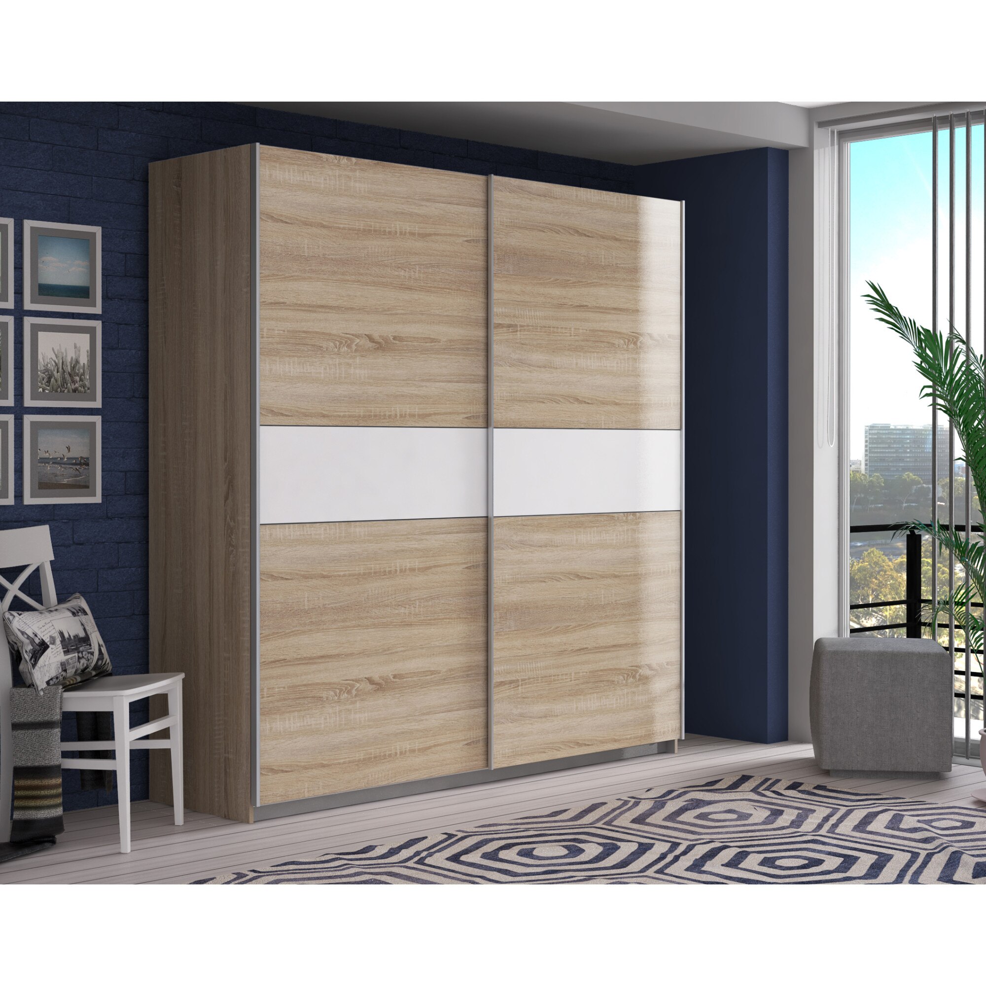 Dulap Forte Winner Plus, dimensiuni 200.1x 209.7x 61.2, culoare stejar ...