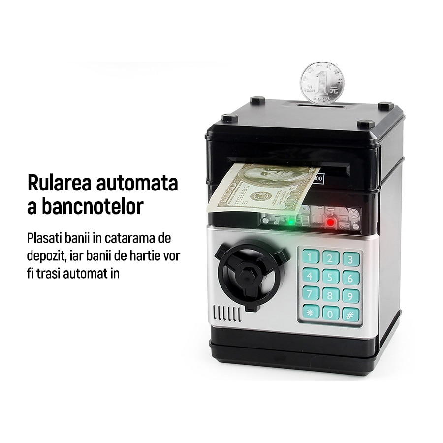 Pusculita interactiva copii, Sundiguer, cu functie ATM cod pin si seif ...