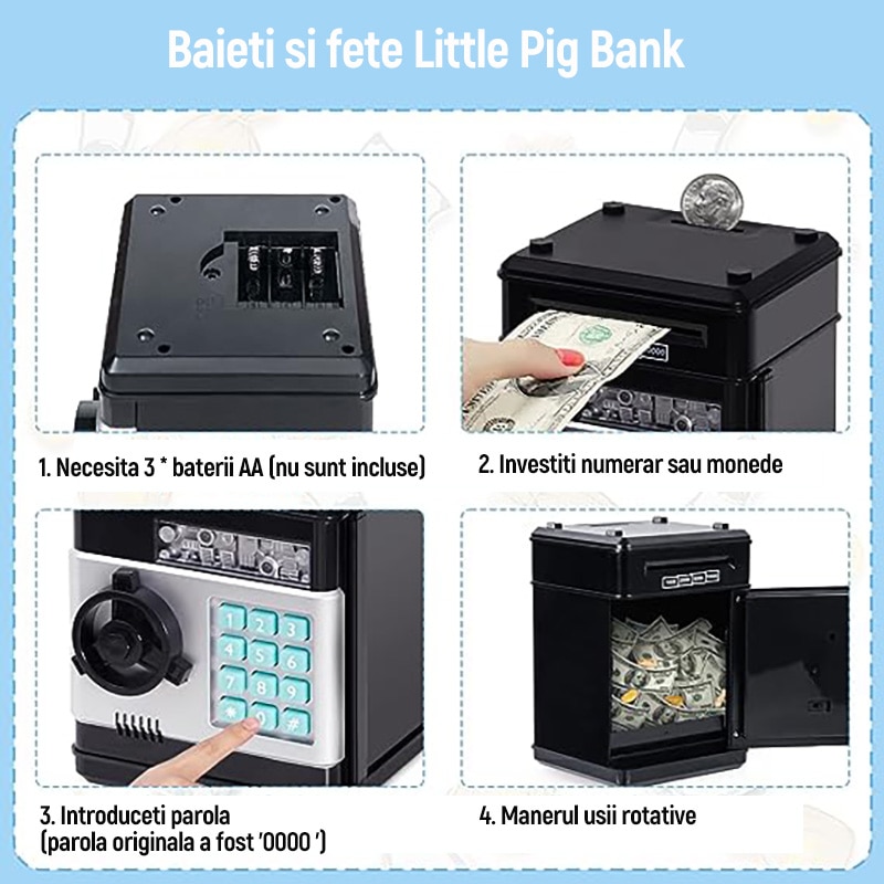 Pusculita interactiva copii, Sundiguer, cu functie ATM cod pin si seif ...