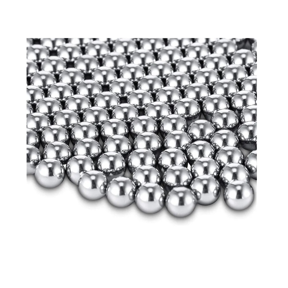 Set 114 Bile metalice pentru Prastie, 7 mm, 2.28 grame, argintii, otel ...