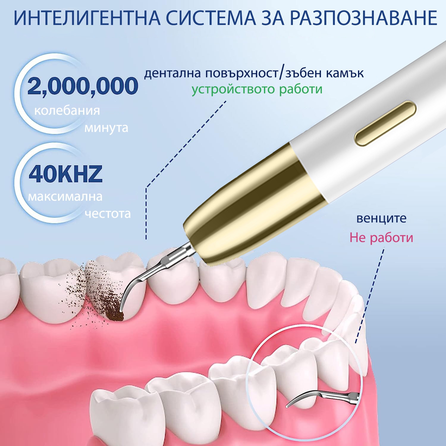 Професионален апарат за отстраняване на зъбен камък и хигиена на