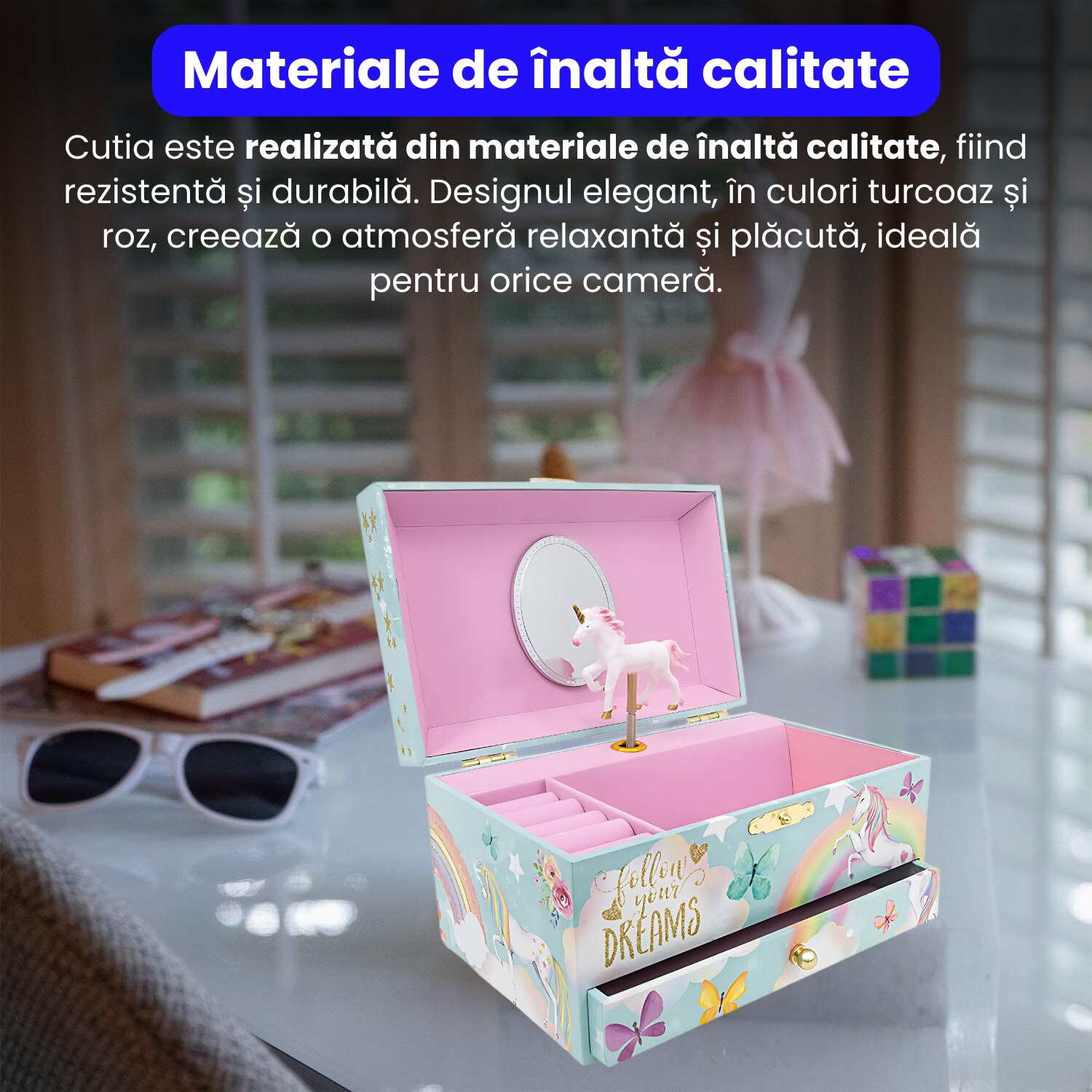 Cutie Muzicala, BRAGUS, Cutie Magica Muzicala cu Unicorn Rotativ, Cutie ...