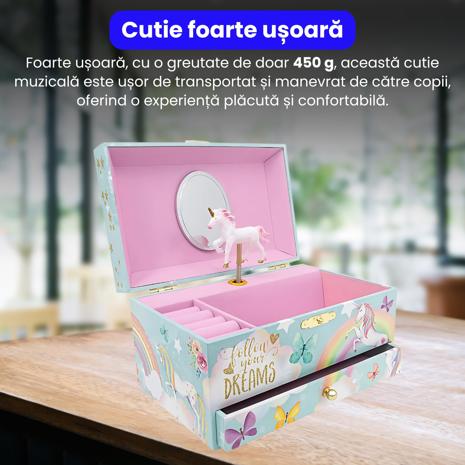 Cutie Muzicala, BRAGUS, Cutie Magica Muzicala cu Unicorn Rotativ, Cutie ...