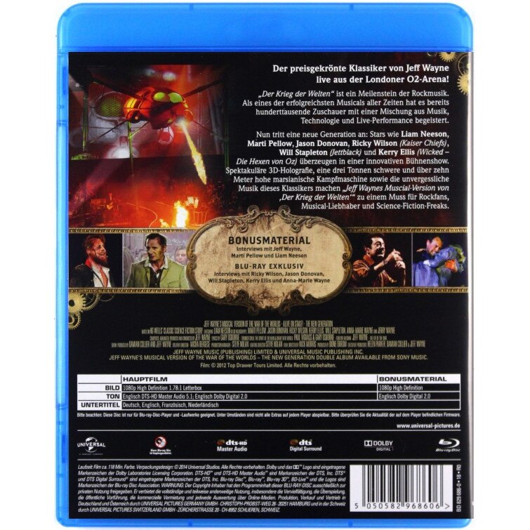 Jeff Wayne's Musical Version of the War of the Worlds Alive on Stage ...