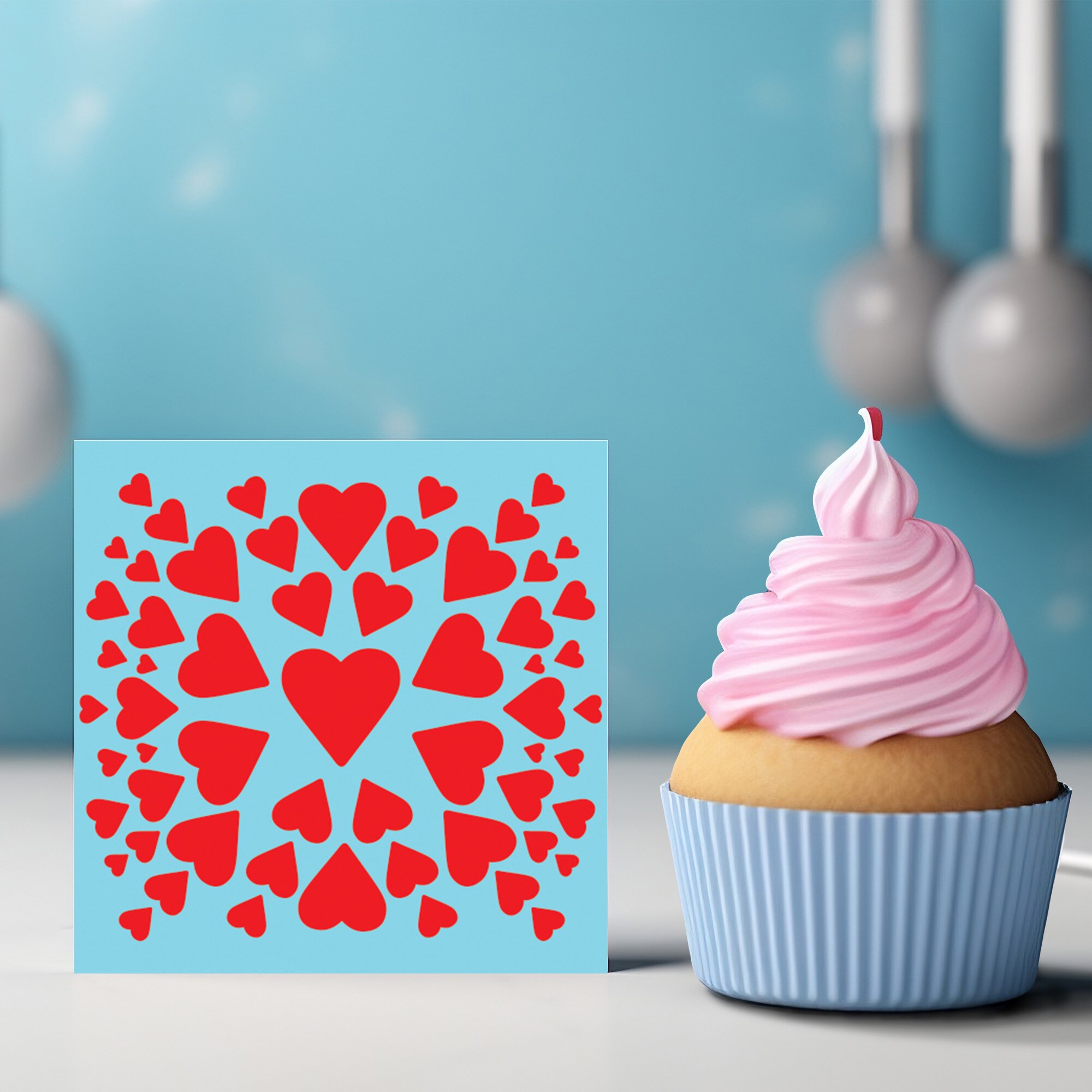 Felicitare Minicard Inimi 8 x 8cm - eMAG.ro