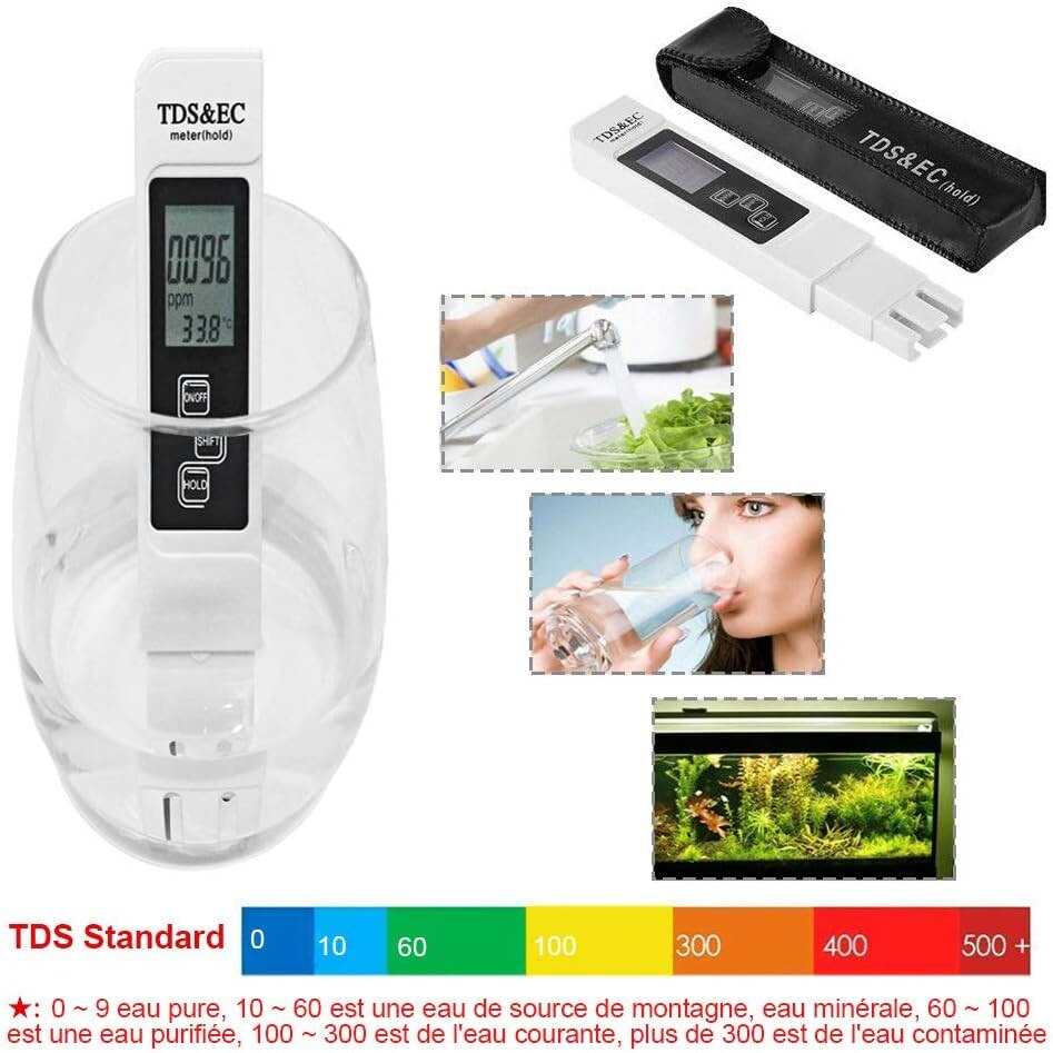 Tester de calitate a apei, Metre Digital TDS, 0-5000ppm, Alb - eMAG.ro