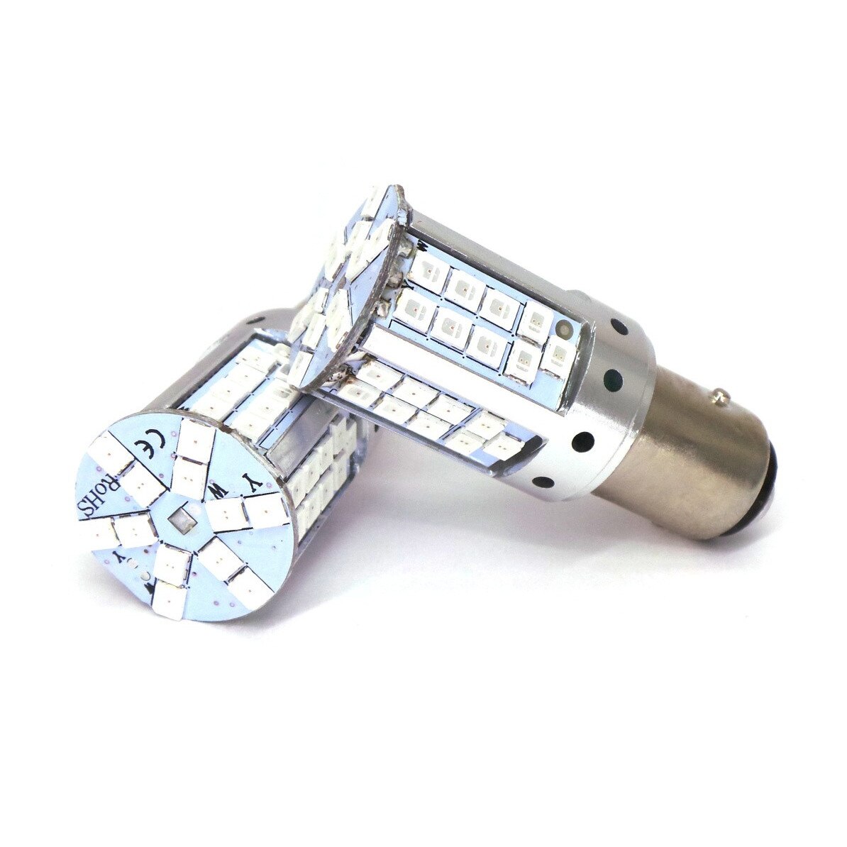 Set 2 becuri auto motoLEDy, LED P21/5W, BAY15D 12-24V CANBUS portocaliu ...