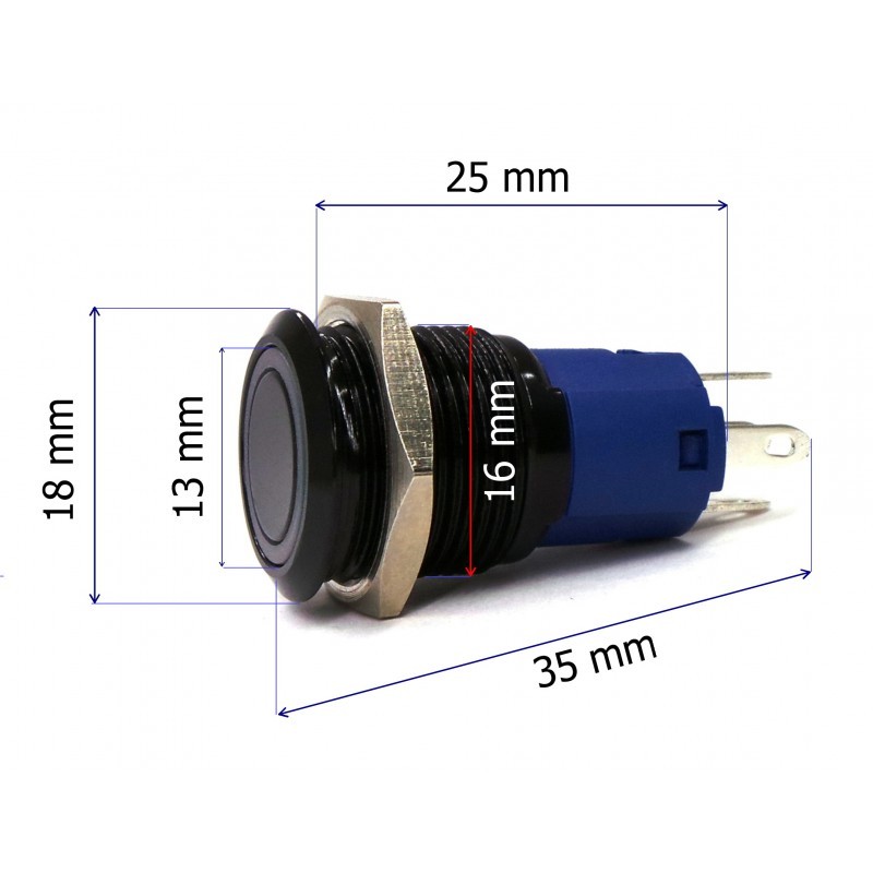 Set 2 buc auto motoLEDy LED Comutator On/Off, buton cu LED-uri 12V 18mm ...