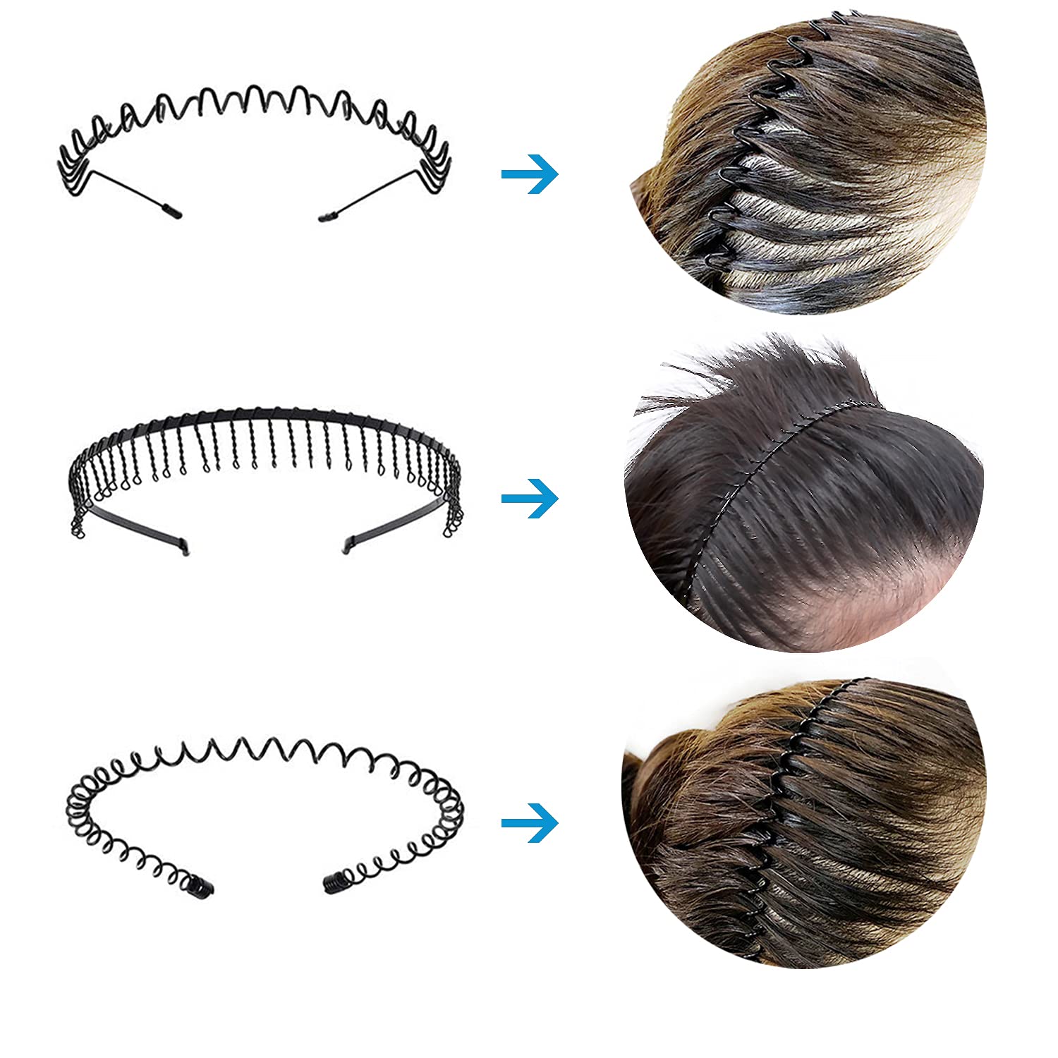 Set 10 bentite de par, JENUOS®, Unisex, Metal, elastic, Negru - eMAG.ro